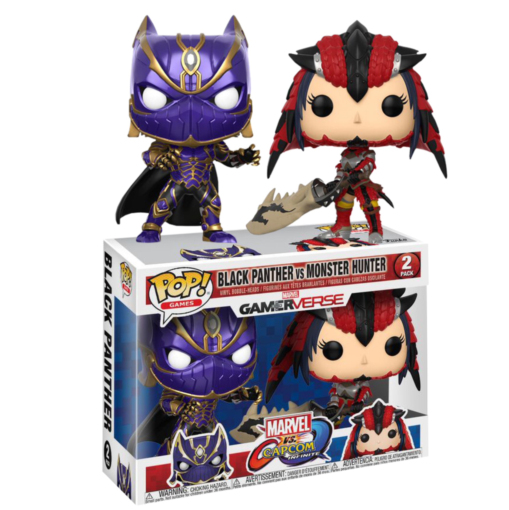 Marvel Vs. Capcom - Black Panther White vs Monster Hunter Pop! Vinyl F ...