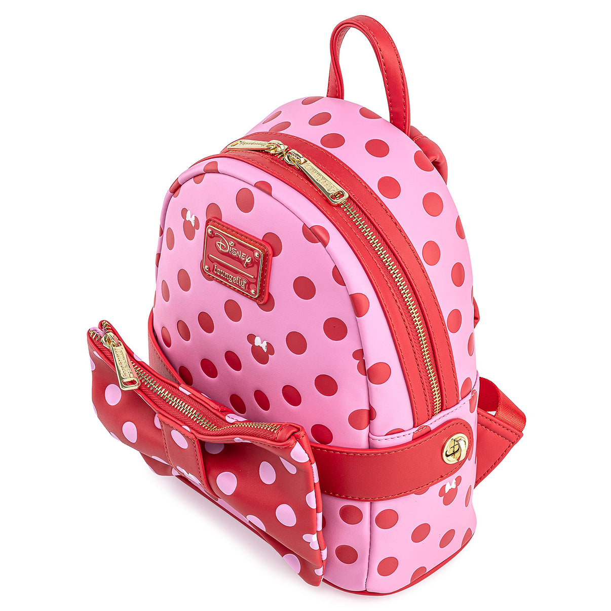 Loungefly x Disney Minnie Mouse Pink & Red Polka Dot Bow Mini Backpack ...